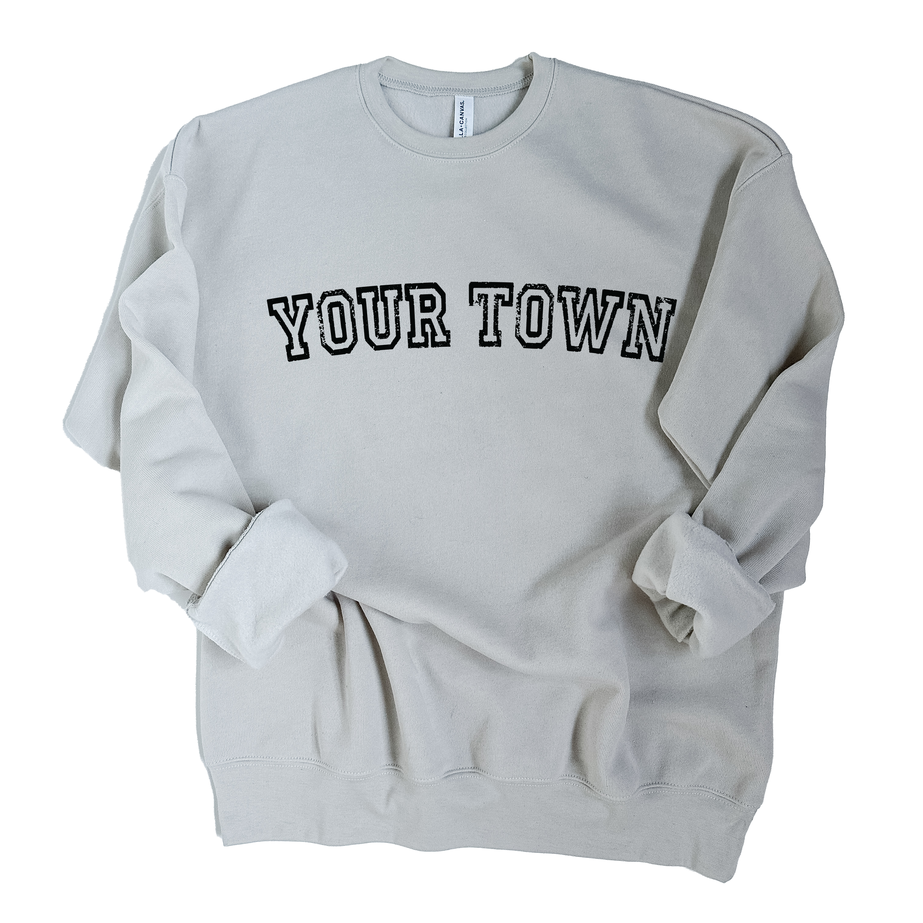 Custom Town Varsity Lettering Ultra Soft Sweatshirt - Oat – Biography ...