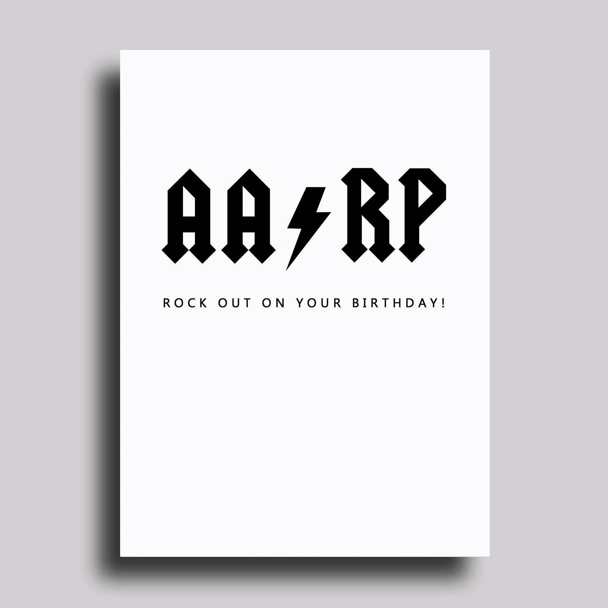 AARP AC/DC Greeting Card Birthday – Biography Apparel